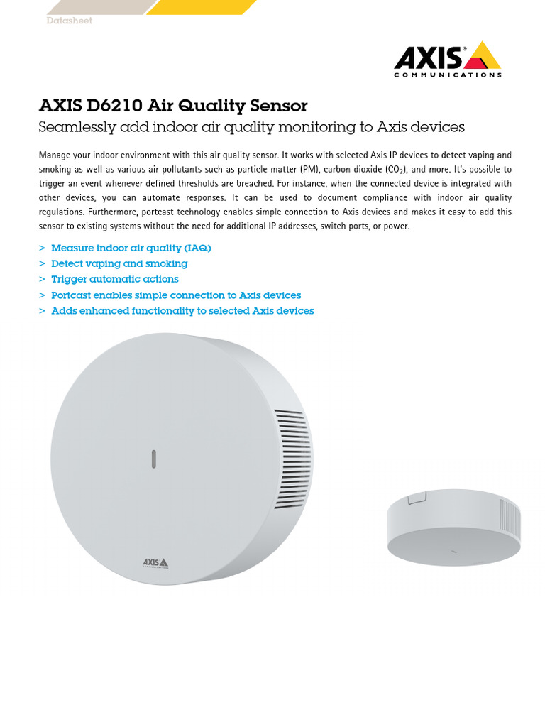 Datasheet Axis d6210 Air Quality Sensor en US 481933 | PDF | Air ...
