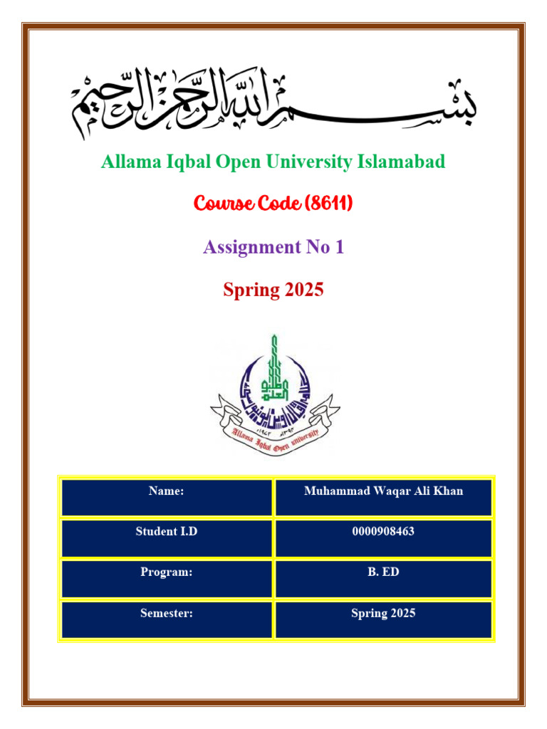 8611-1 Muhammad Waqar Ali Khan | PDF | Gender Studies | Feminism