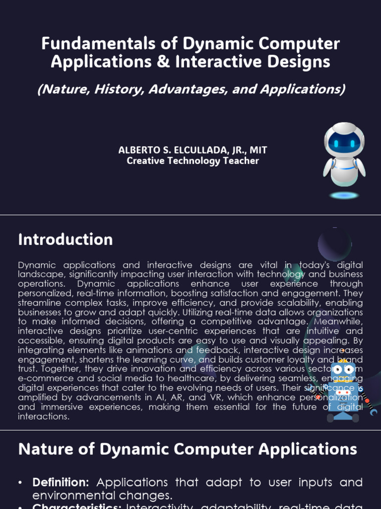 Fundamentals of Dynamic Computer Applications Interactive Designs | PDF ...