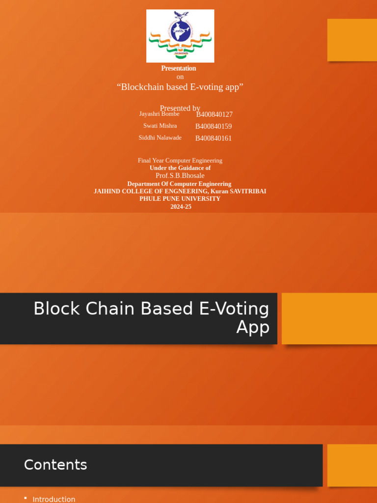 Block Chain Based E-Voting App | PDF | Electronic Voting | Computing