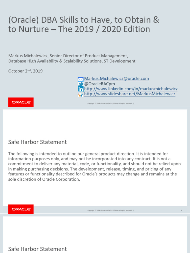 Dbaskillsneededstarting2019 191219201356 | PDF | Databases | Cloud Computing
