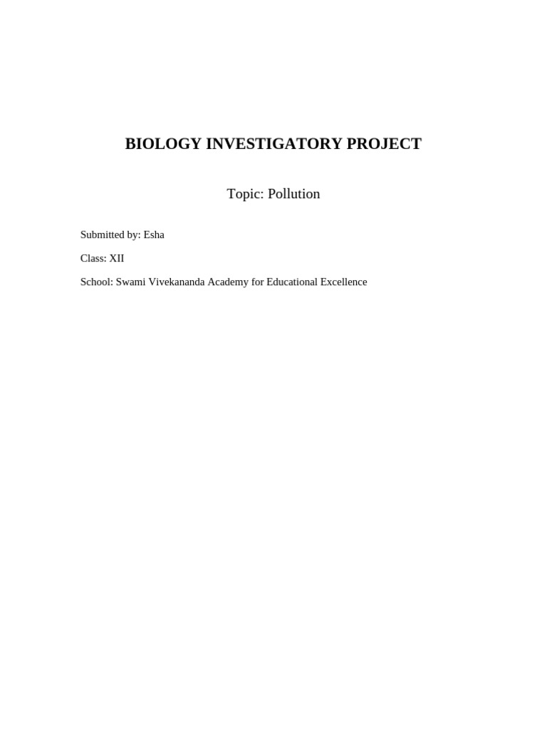 Class XII Project on Pollution | PDF | Pollution | Waste