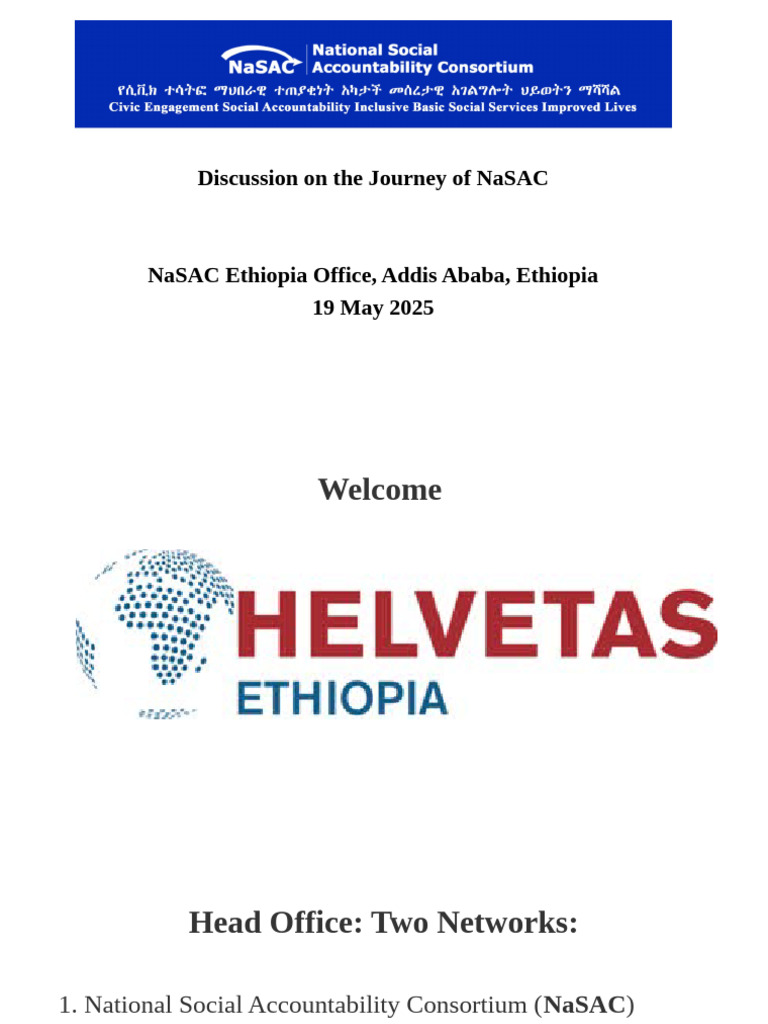 NaSAC: Enhancing Social Accountability in Ethiopia | PDF | Governance ...