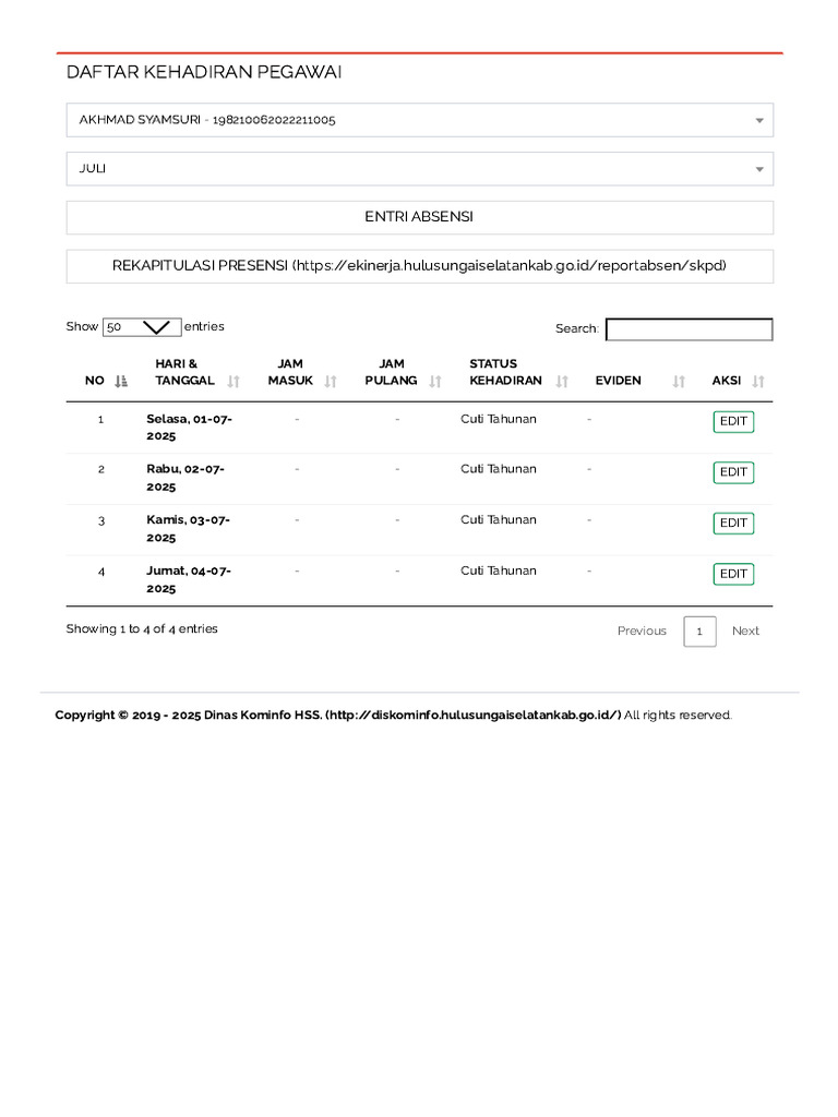 Absen Juli 2025 Akhmad Syamsuri | PDF