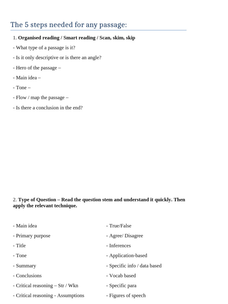5 Steps for Effective Passage Analysis | PDF | Crafts | Inference