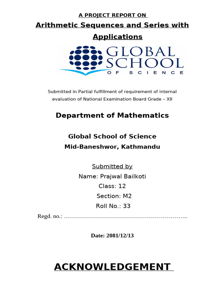 Arithmetic Sequences: Concepts & Applications | PDF | Mathematics ...