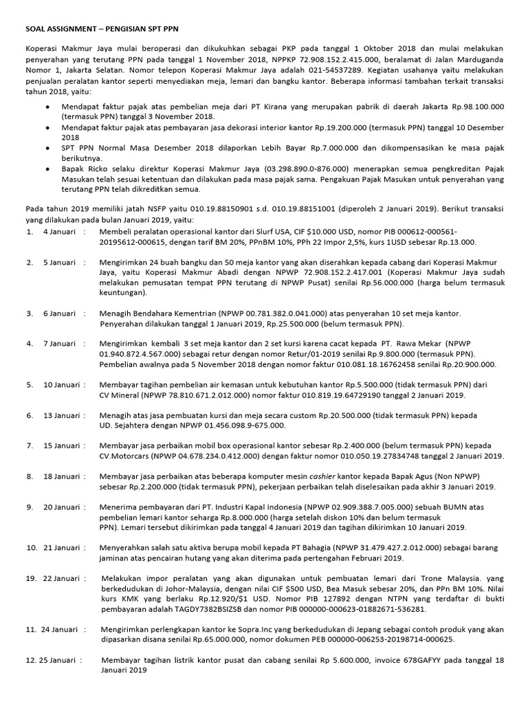 Soal Assignment PPN Dan PPNBM | PDF