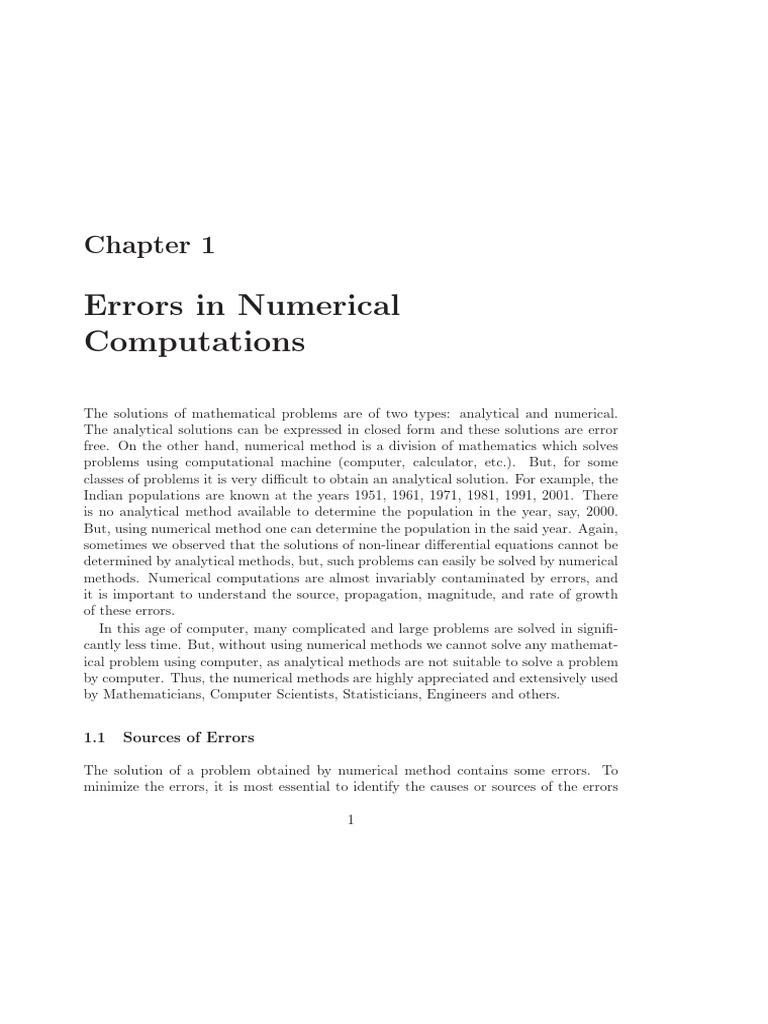 Types of Errors in Numerical Analysis | PDF | Numerical Analysis | Numbers