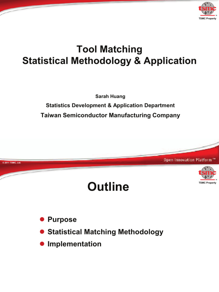 Tool Matching Statistical Methodology Amp Application | PDF | Standard Deviation