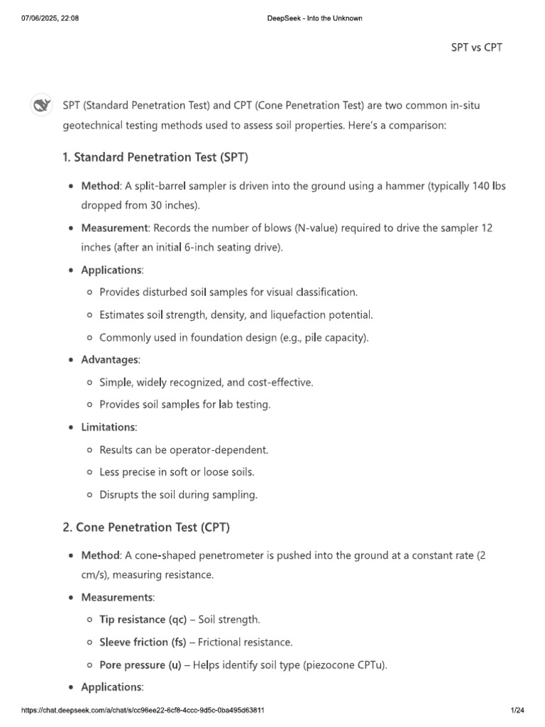 SPT CPT CBR | PDF