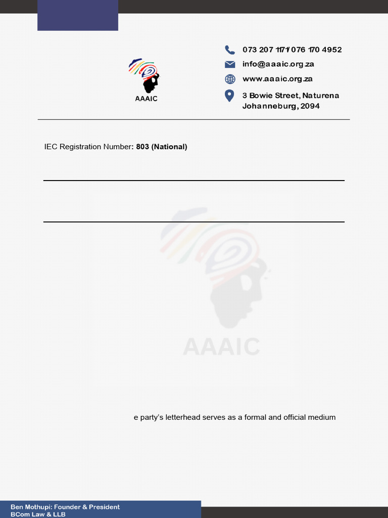 AAAIC Use of Party Letterhead Policy | PDF | Policy | Governance