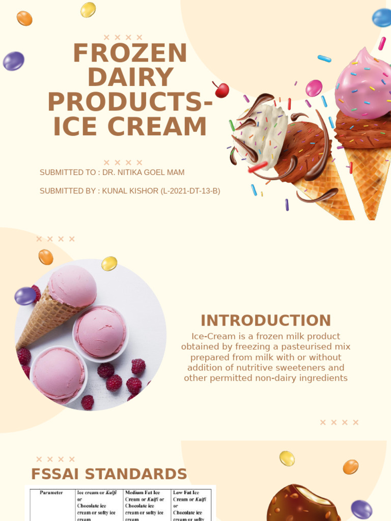 FSSAI Standards for Ice Cream Quality | PDF | Ice Cream | Milk