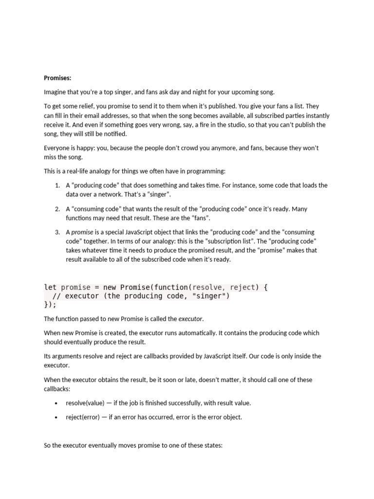 Promises, Callback, Async Sync, Closures and Lexical Scope | PDF | Java Script | Scope (Computer ...