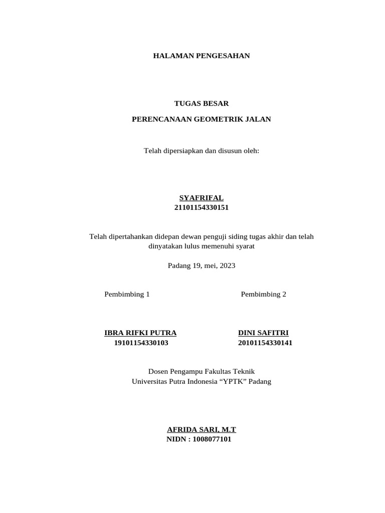 Lembaran Pengesahan PGJ Rifal | PDF