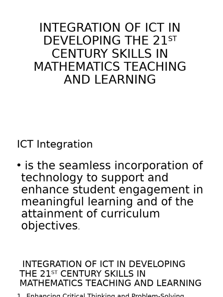 ICT in 21st Century Math Education | PDF | Educational Technology ...