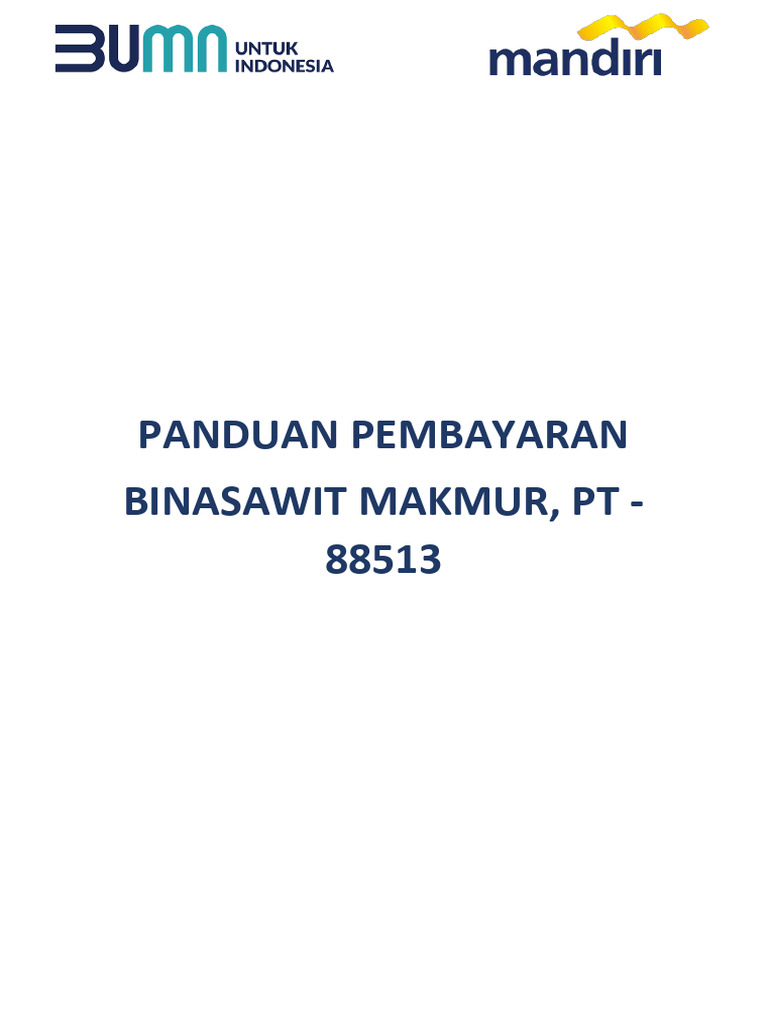 Panduan Pembayaran Binasawit Makmur | PDF