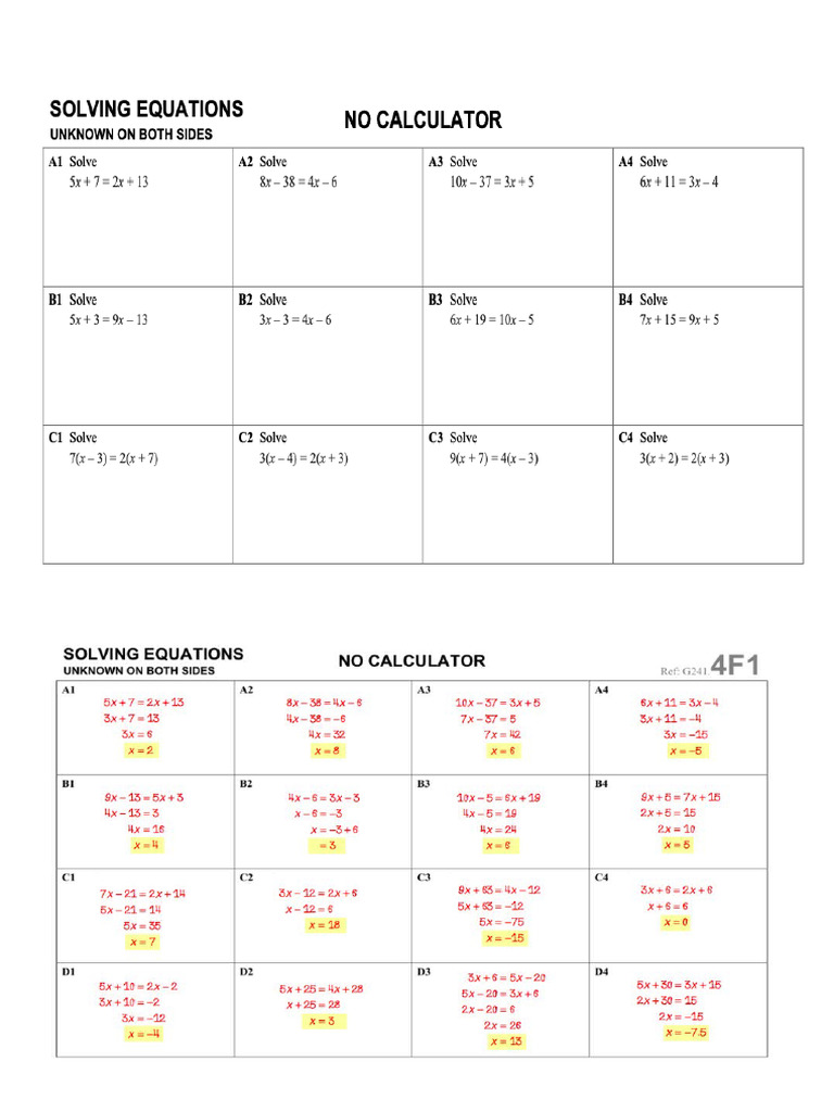 Y7 Algebra | PDF