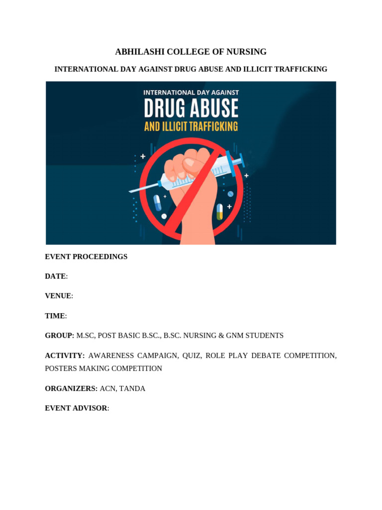 Report On Drug Abuse WORKSHOP 1 | PDF