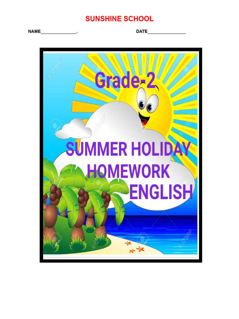 English Holiday Homework Grade 2 | PDF