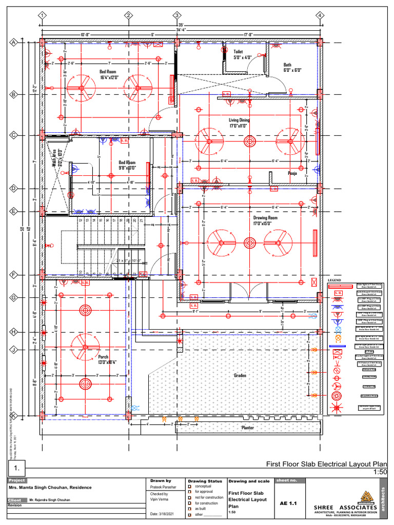 Mrs. Mamta Singh Residence Electrical Layout Plan R1 | PDF