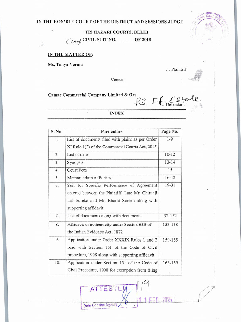 Reference For Drafting of A Civil Suit | PDF