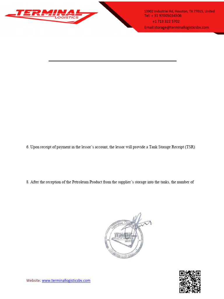 Tank Storage Leasing Procedure Guide | PDF
