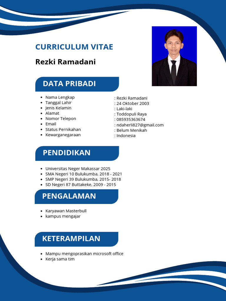 Curriculum Vitae: Rezki Ramadani | PDF