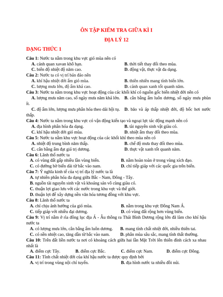 Ôn Tập k12 Gki Hs 24-25 | PDF