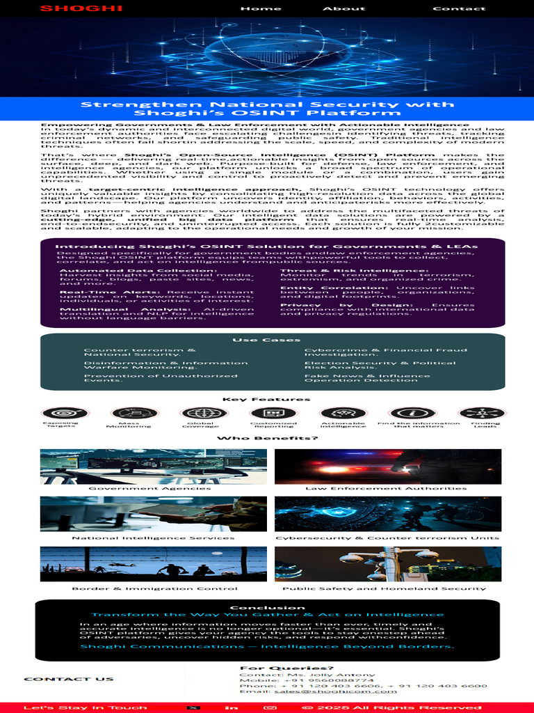 Strengthen National Security With Shoghi's OSINT Platform | PDF