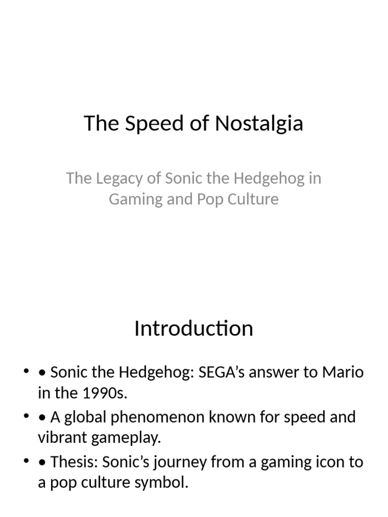 Sonic's Legacy in Gaming Culture | PDF