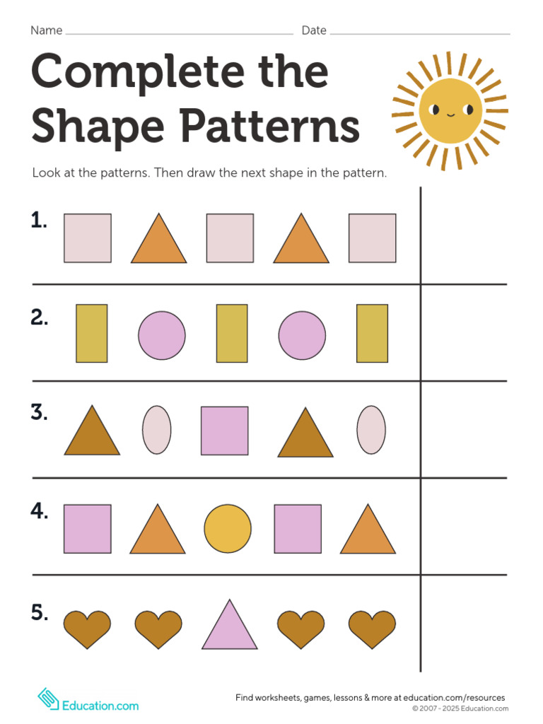 Complete The Shape Patterns | PDF