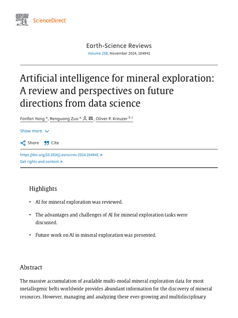 AI Applications in Mineral Exploration | PDF | Artificial Intelligence ...