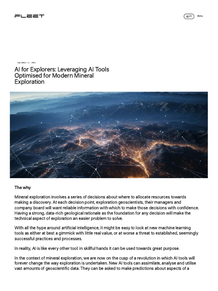 AI For Explorers - Leveraging AI Tools Optimised For Modern Miner | PDF ...
