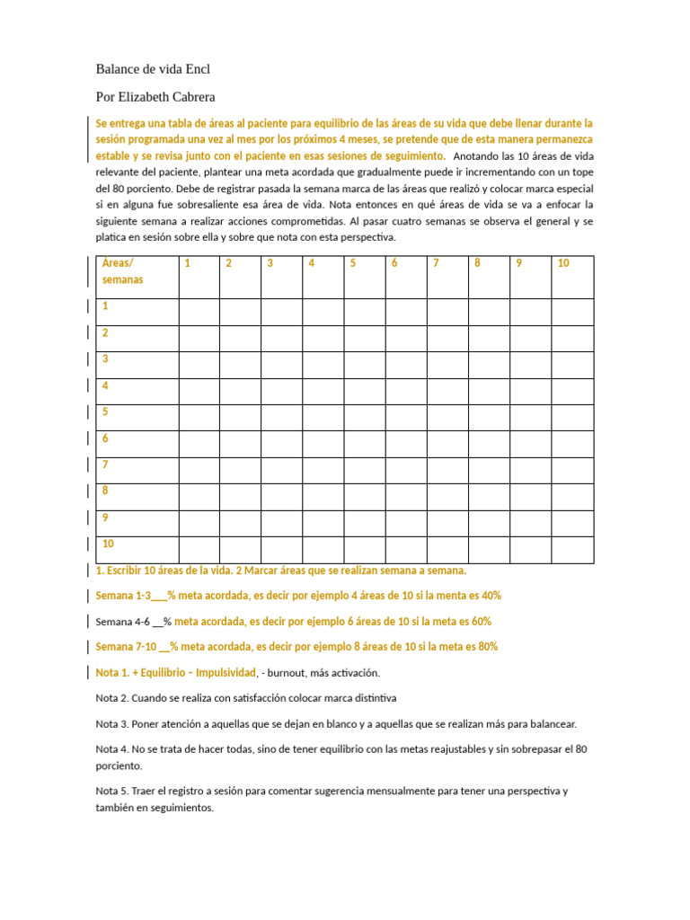 Balance de Vida Encl.1 - V1 | PDF