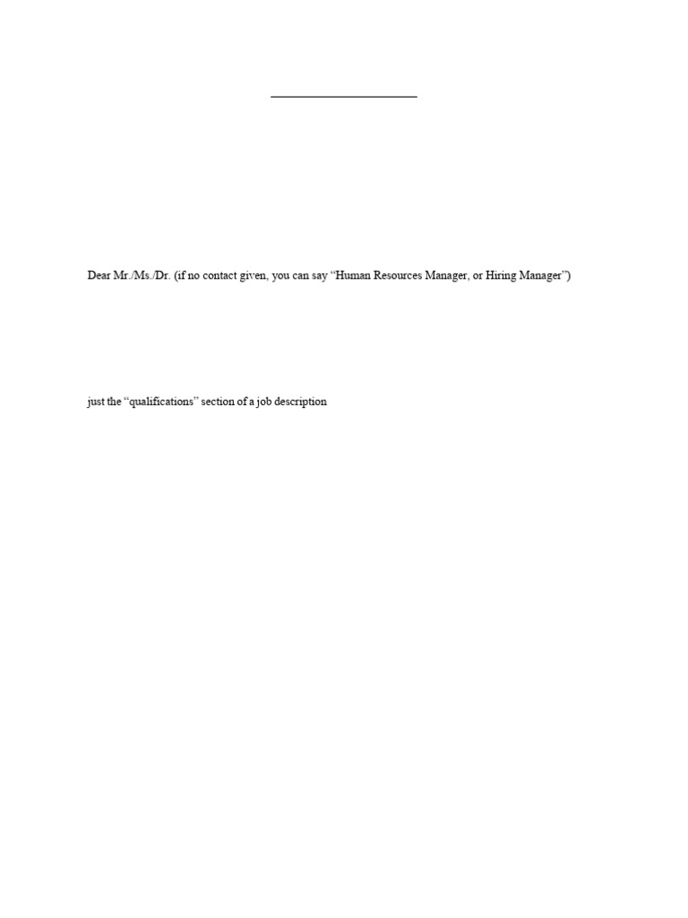 Typical Cover Letter Format | PDF