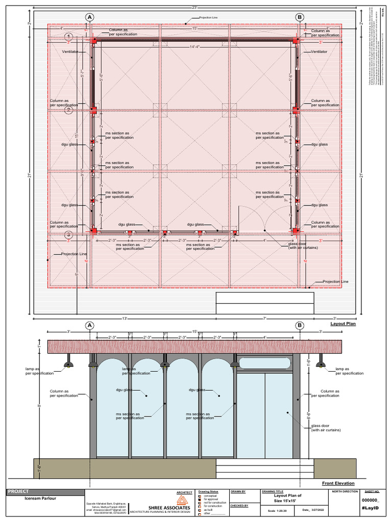 15x15 House Plan for Ice Cream Parlour | PDF | Architectural Design ...