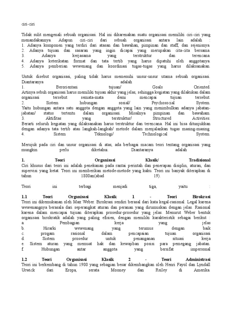 Ciri Teori Klasik | PDF