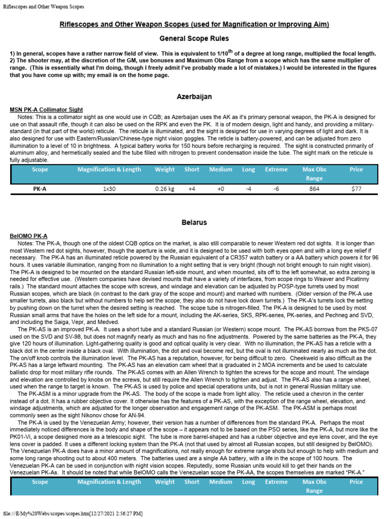 Scopes | PDF | Telescopic Sight | Projectile Weapons