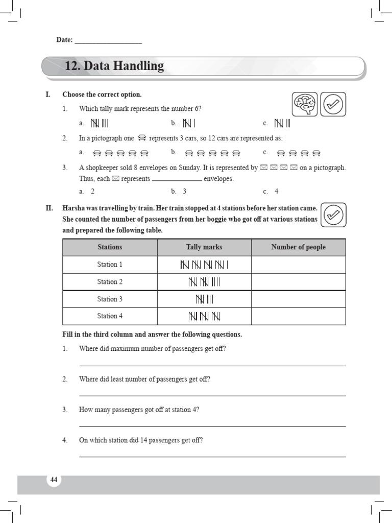 Grade 3 Data Handling Worksheets | PDF