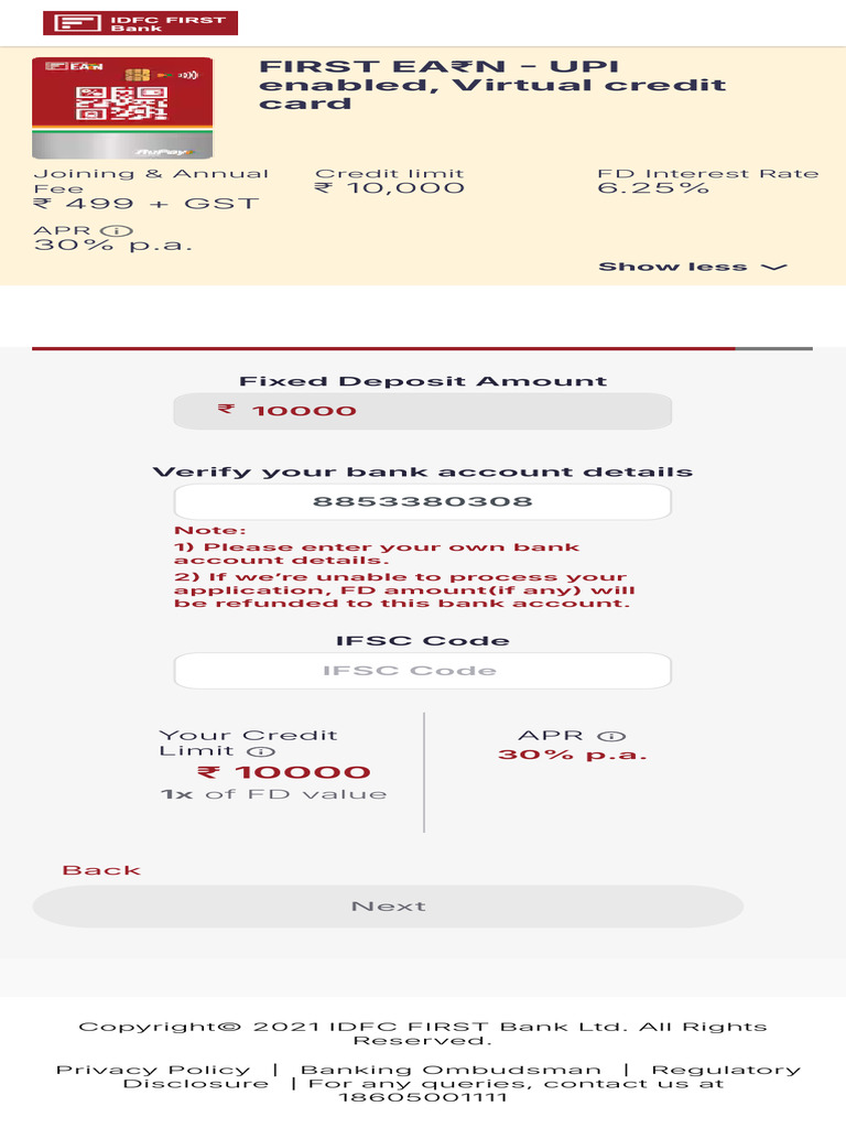 Credit Card Application IDFC FIRST Bank 2 | PDF