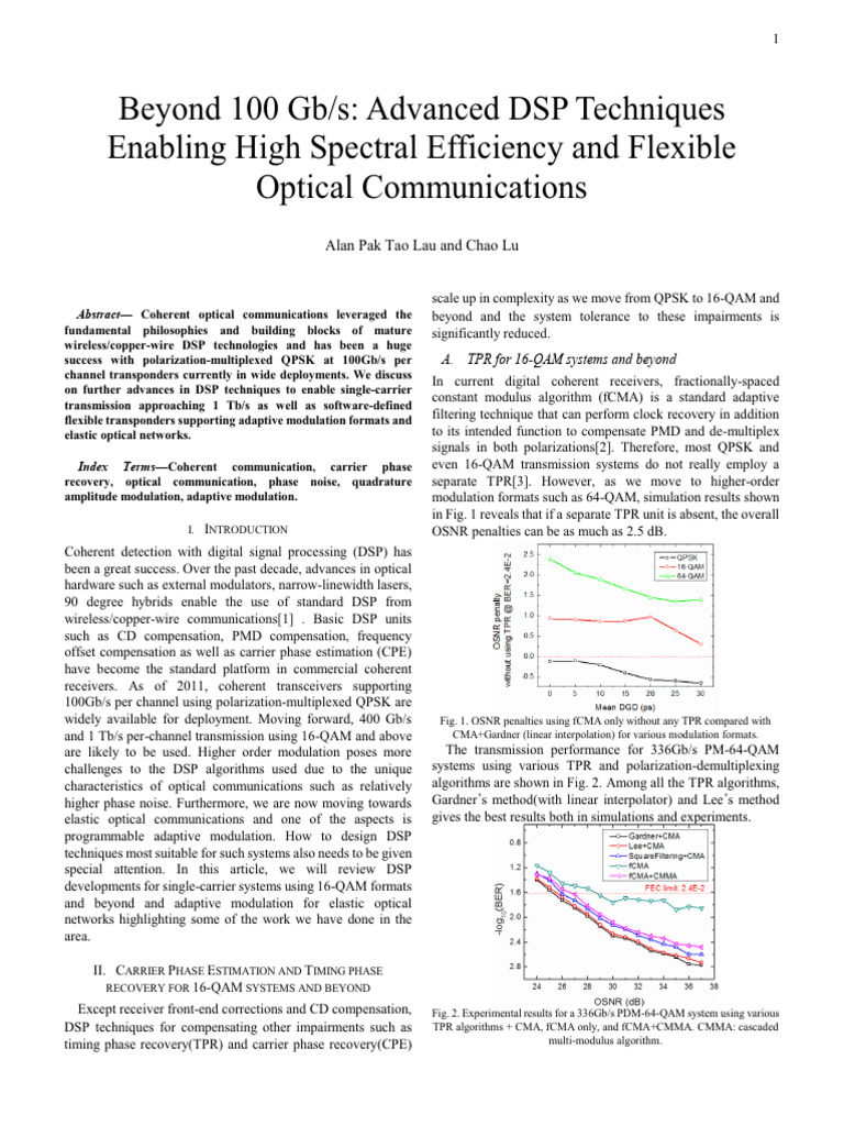 Beyond 100 GB S Advanced DSP Techniques Enabling High Spectral ...
