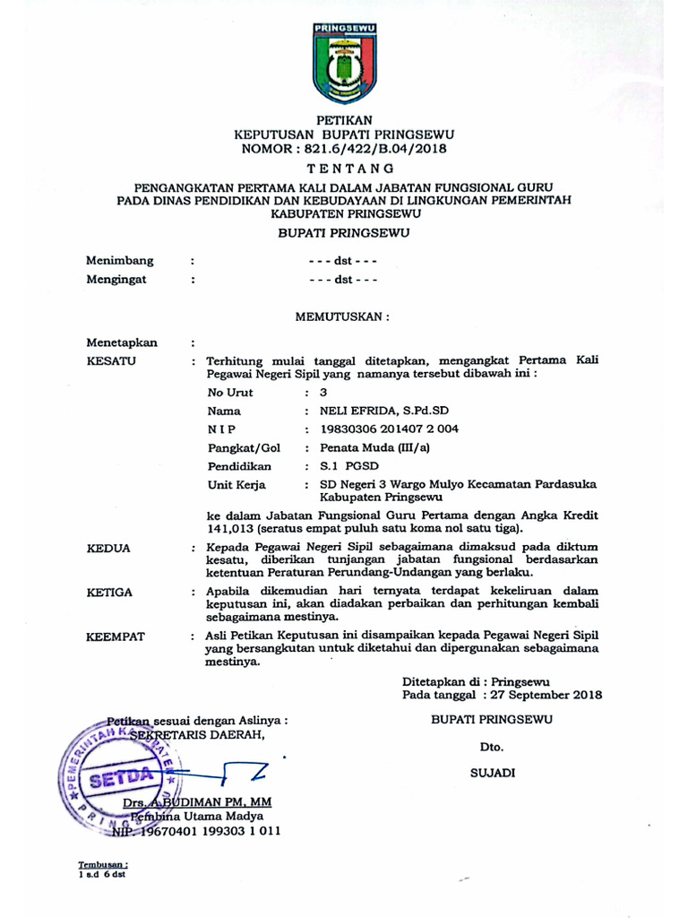 Neli Efrida - SK Fungsional Guru | PDF