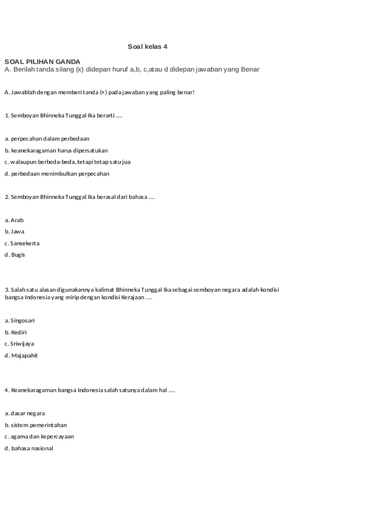 Soal Kls 4 | PDF