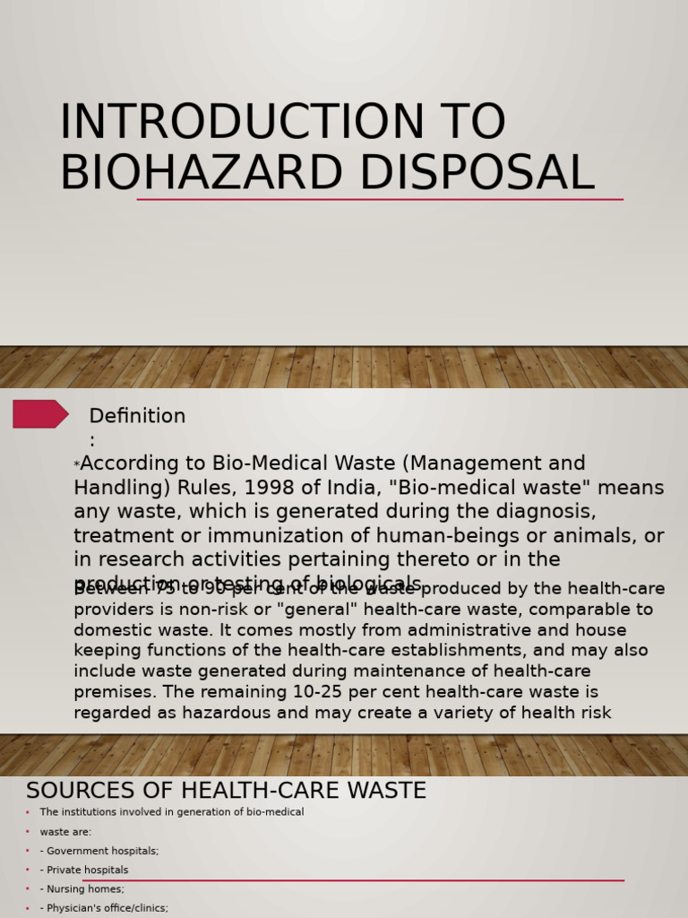 Biohazard Waste Management Overview | PDF | Waste | Hazards