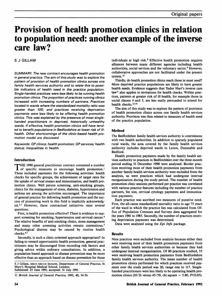 Provision Health Promotion To Population Need: Another Example of ...