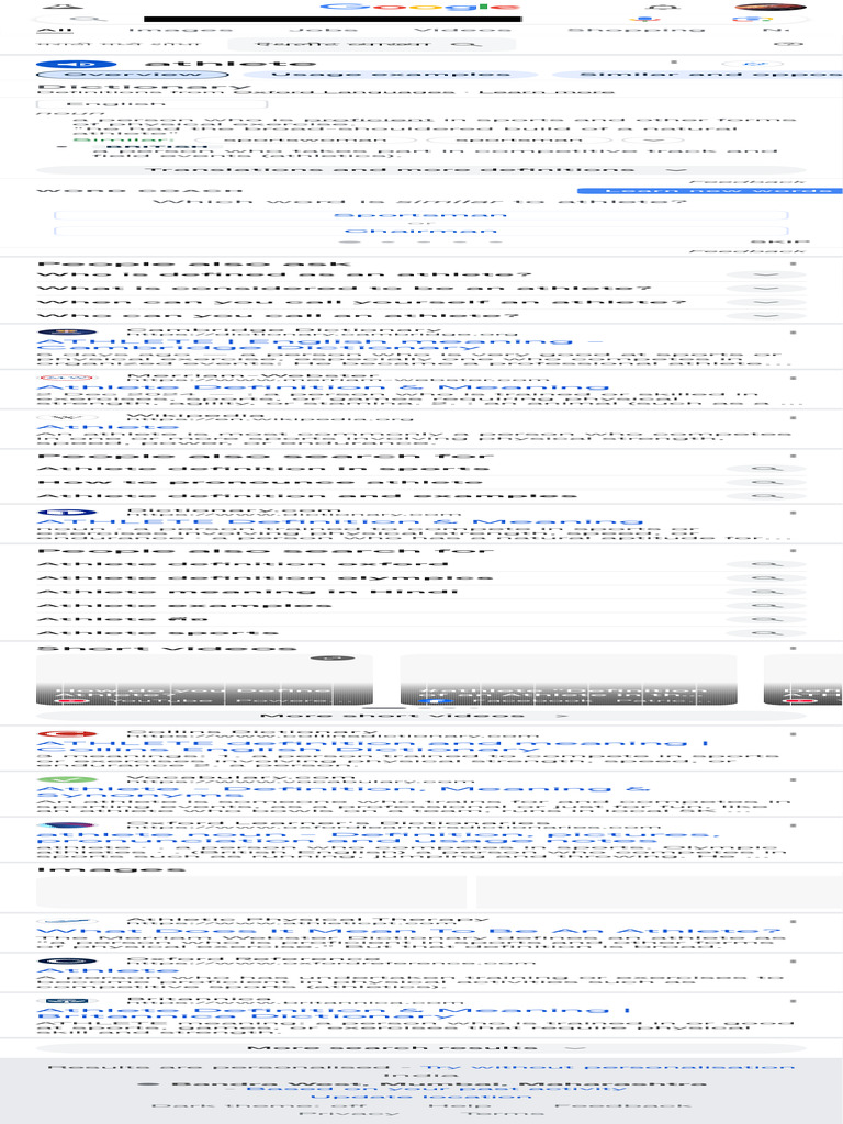 Athlete Definition - Google Search | PDF | Athlete | Dictionary