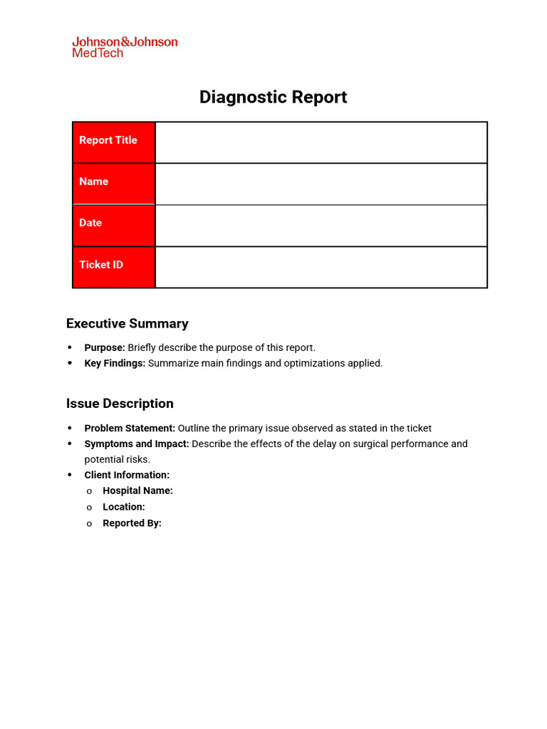 Diagnostic Report Template | PDF