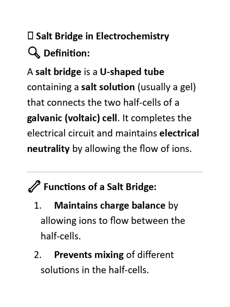 Salt Bridge | PDF