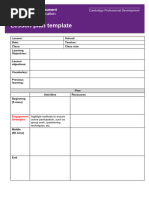 Cambridge Lesson Plan Template | PDF