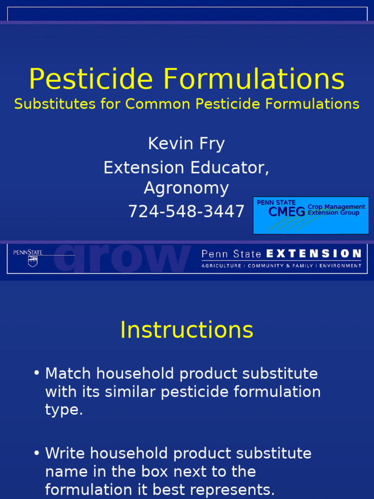Types of Pesticide Formulations Guide | PDF | Suspension (Chemistry) | Pint